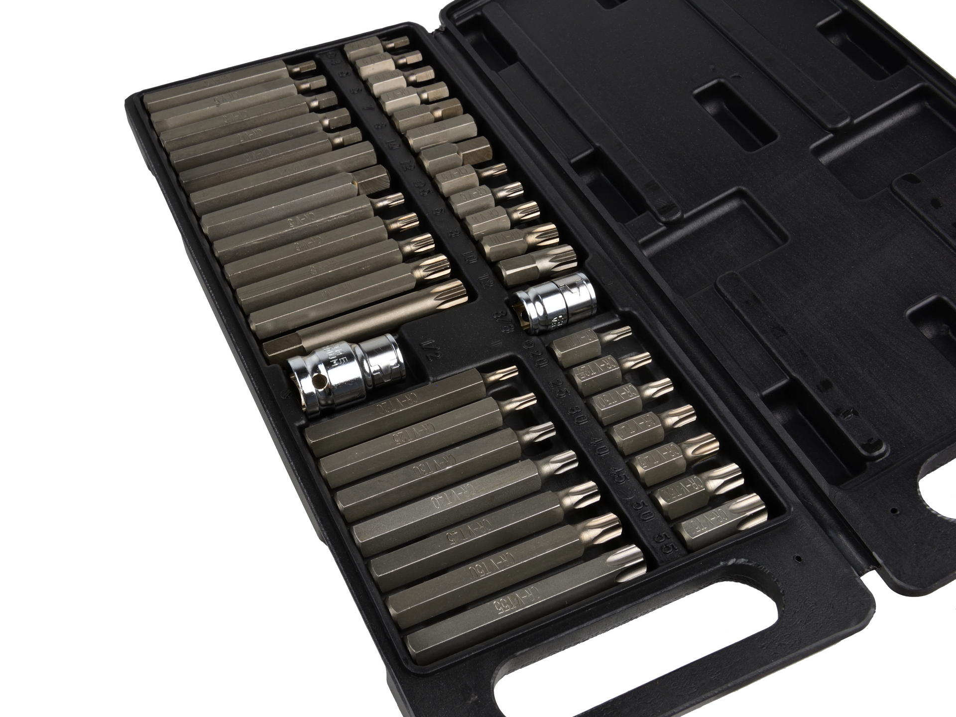 G10035 GEKO 1/2" & 3/8" Bit set Inbus, Torx, Spline kort en lang 40 ...