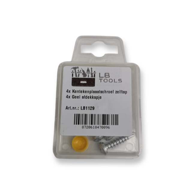 LB1129 LB Tools Kentekenplaatschroeven set met gele dopjes - VDH Tools